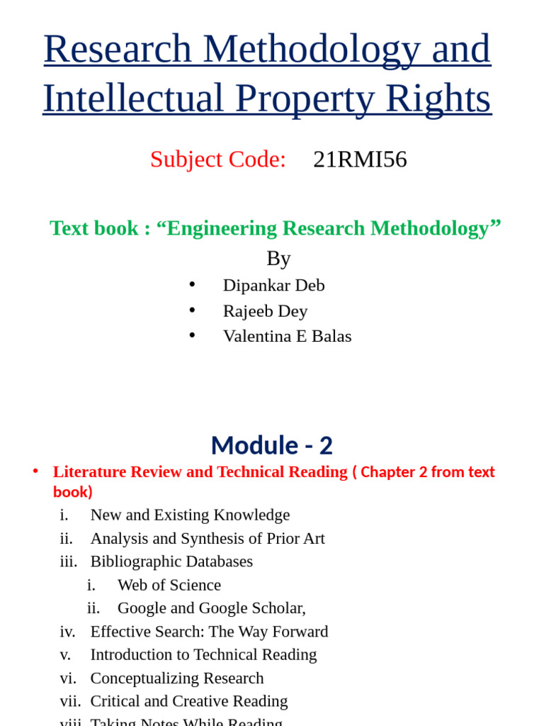 Module 2.1-RM & IPR-final | PDF | Citation | Knowledge