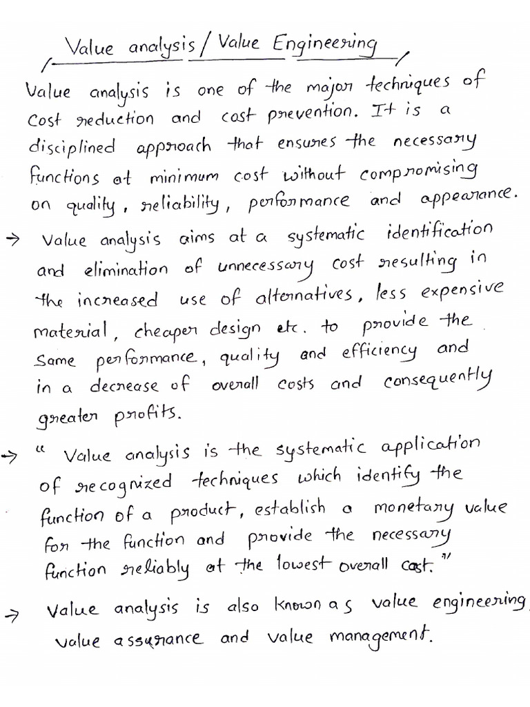 Value Analysis | PDF