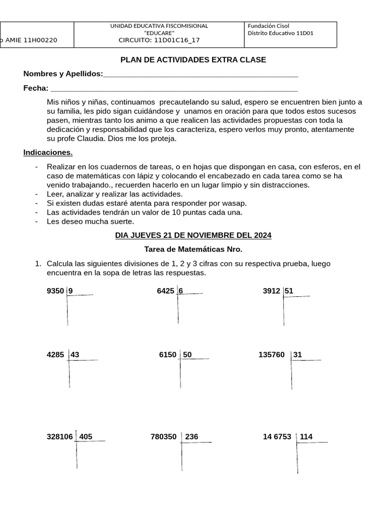 Tareas Extra Clase Grupo B | PDF