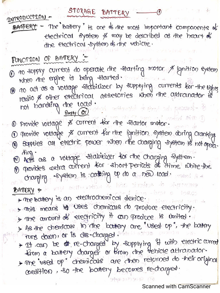 Automobile Electricity - Note | PDF