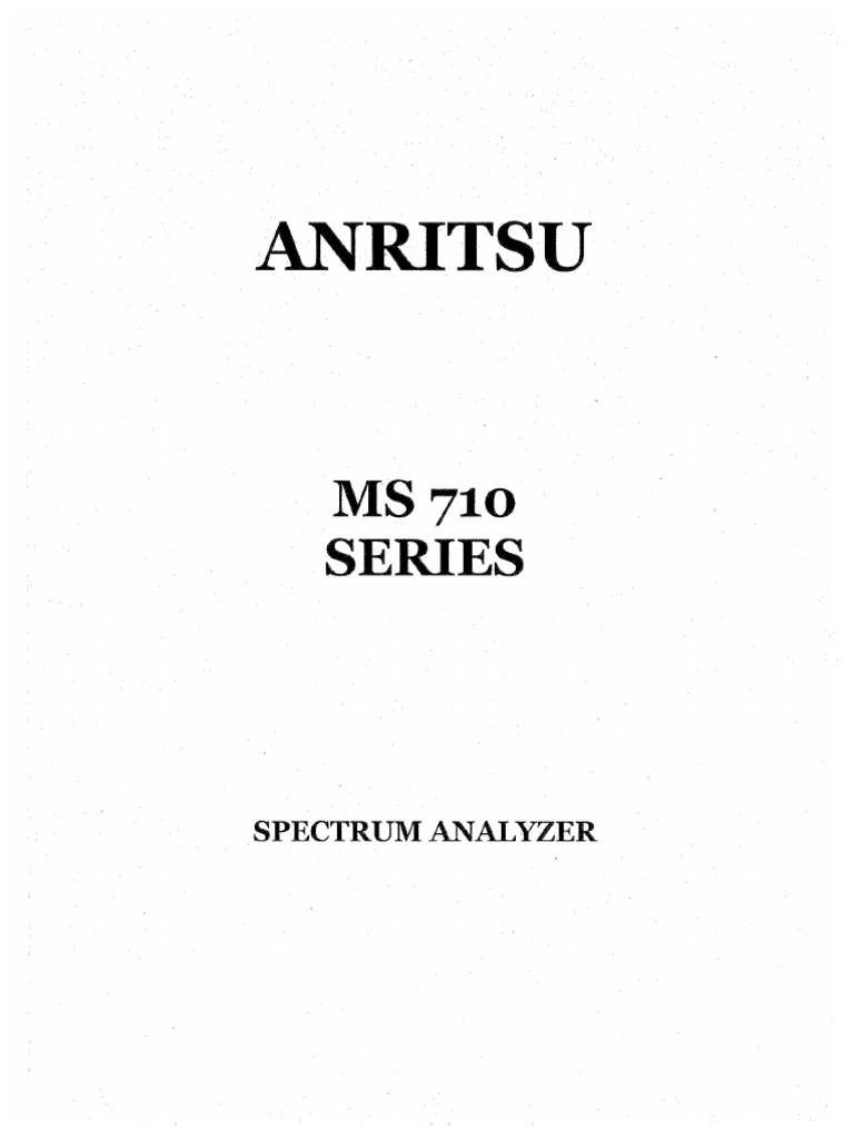 ANRITSU MS710 Series Instruction | PDF