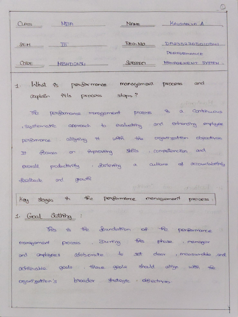 Performance Management System - Assignment 2 | PDF