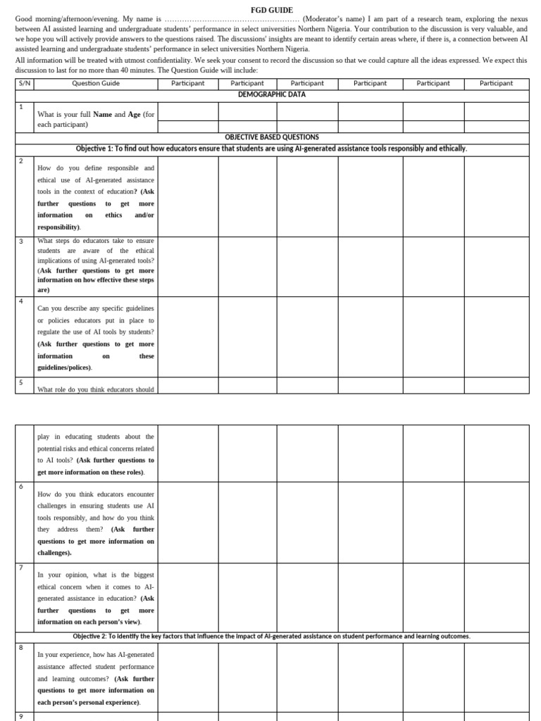 FGD_GUIDE[1] | PDF | Artificial Intelligence | Intelligence (AI ...