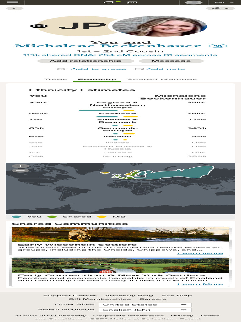 AncestryDNA® Matches Compare | PDF | Wisconsin | Immigration