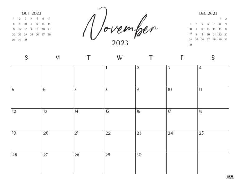 Printable November 2023 Calendar 34 | PDF