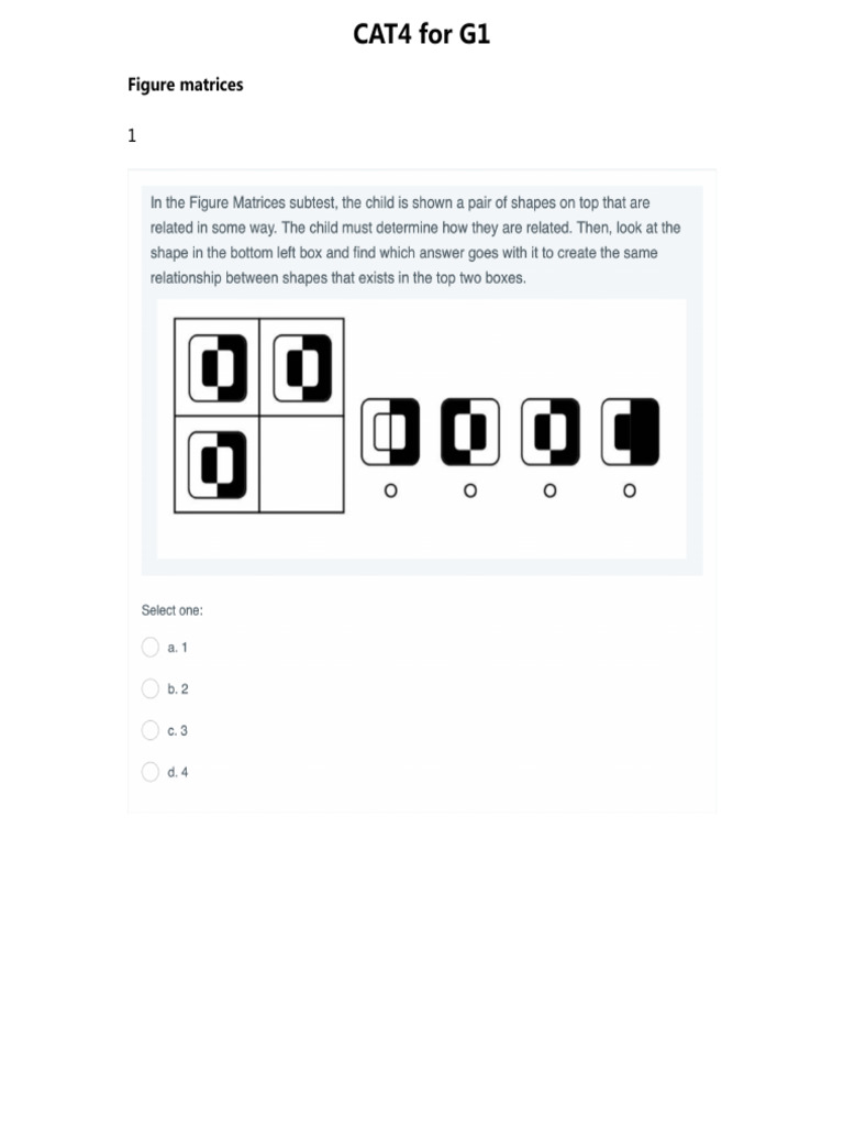 Do - CAT4 For G1-02-Figure Matrices | PDF