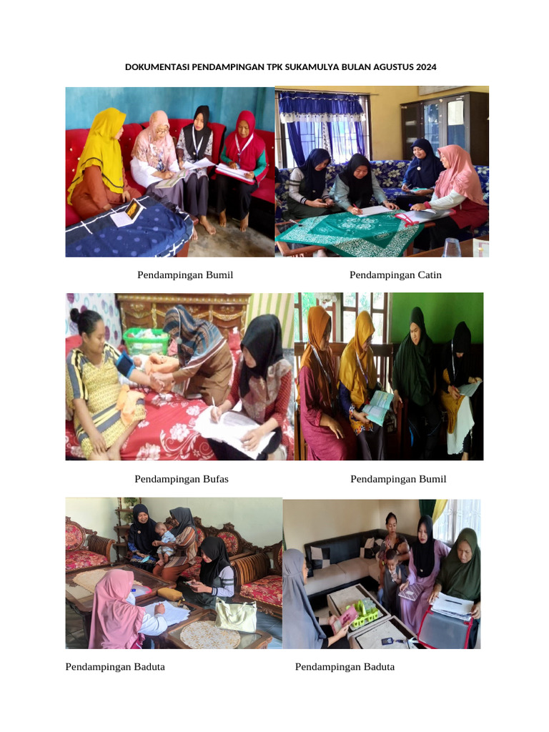 Dokumentasi Pendampingan TPK Bulan Agustus | PDF