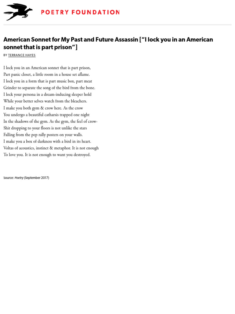 American Sonnet for My Past and Future… _ The Poetry Foundation | PDF