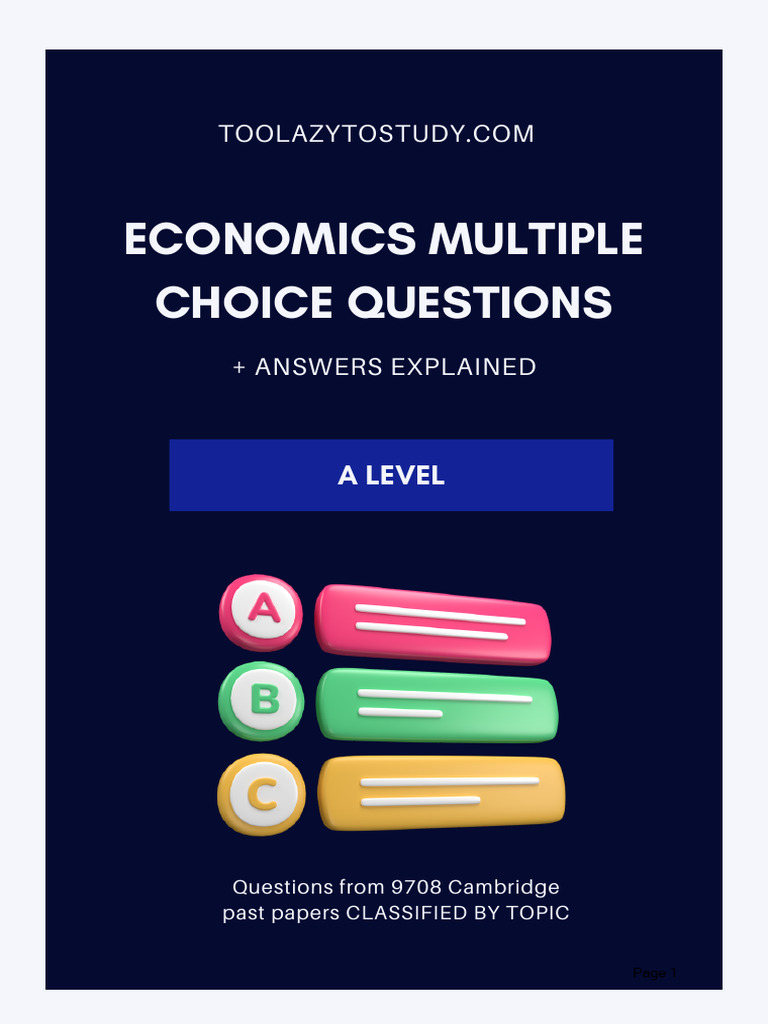 A Level Economics Multiple Choice Questions FREE | PDF | Utility | Marginal Cost