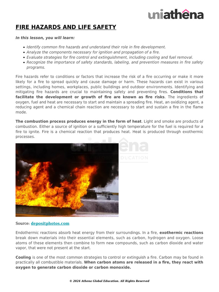 FIRE HAZARDS AND LIFE SAFETY | PDF | Fires | Combustion