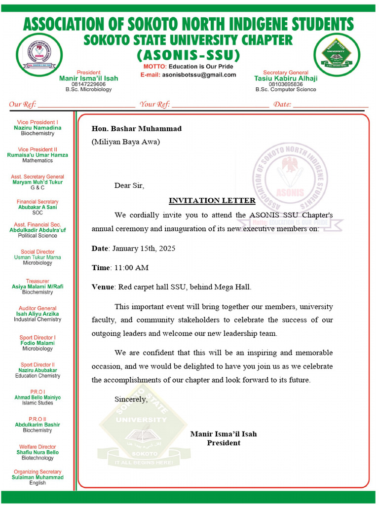 ASONIS Invitation Letter-1 | PDF | Rugs And Carpets | Ceremonies