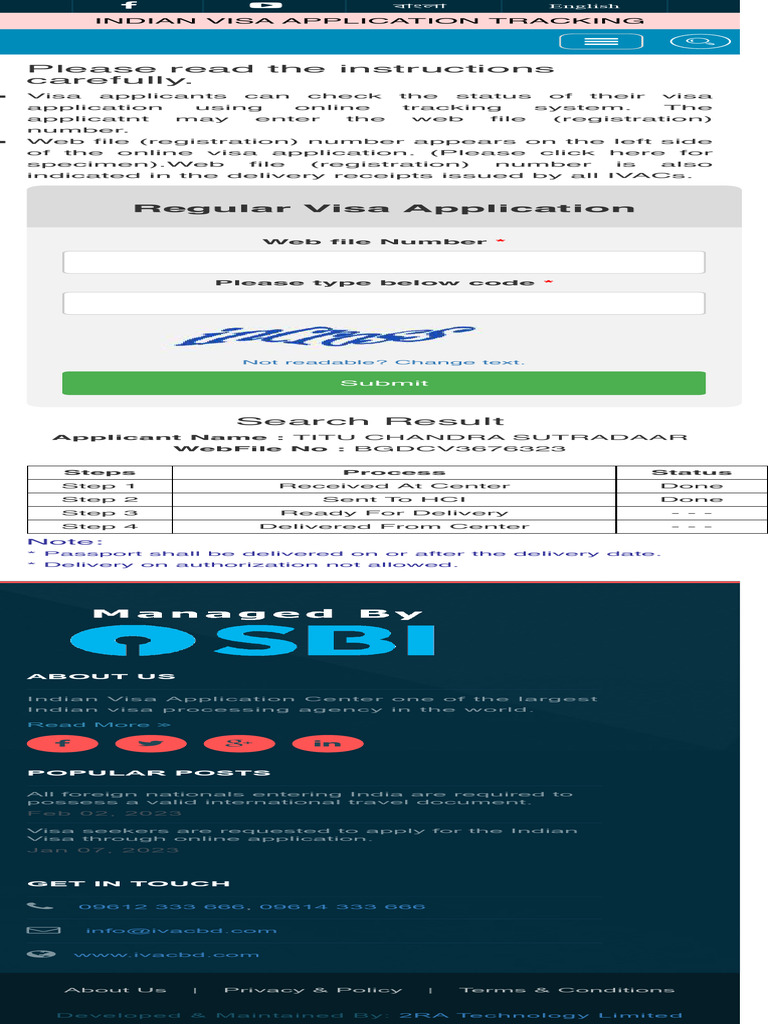 VISA Application Tracking | PDF