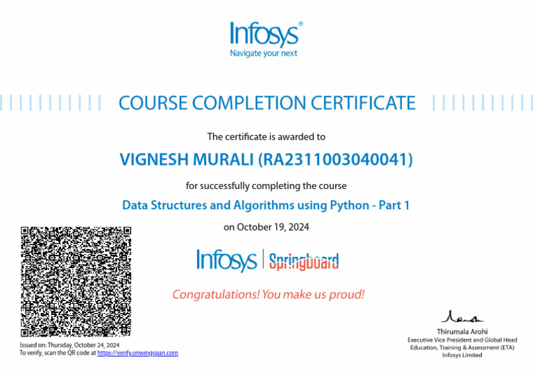 Vignesh Murali Ra2311003040041 | PDF