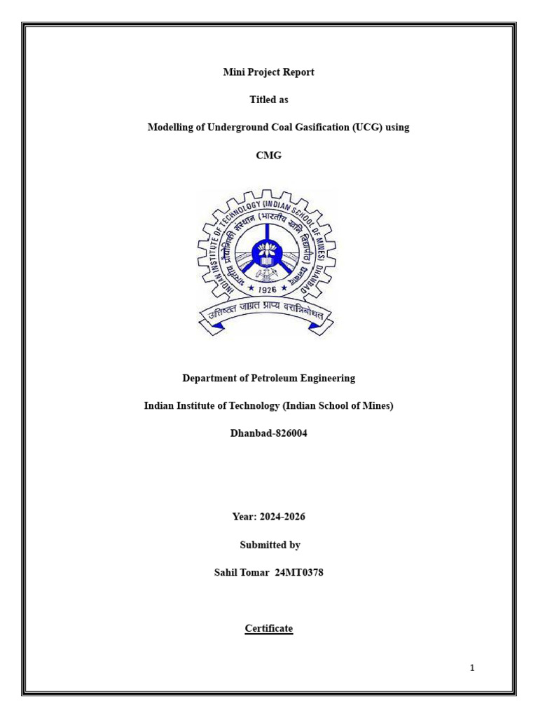 Sahil Project 11 | PDF | Coal | Gasification