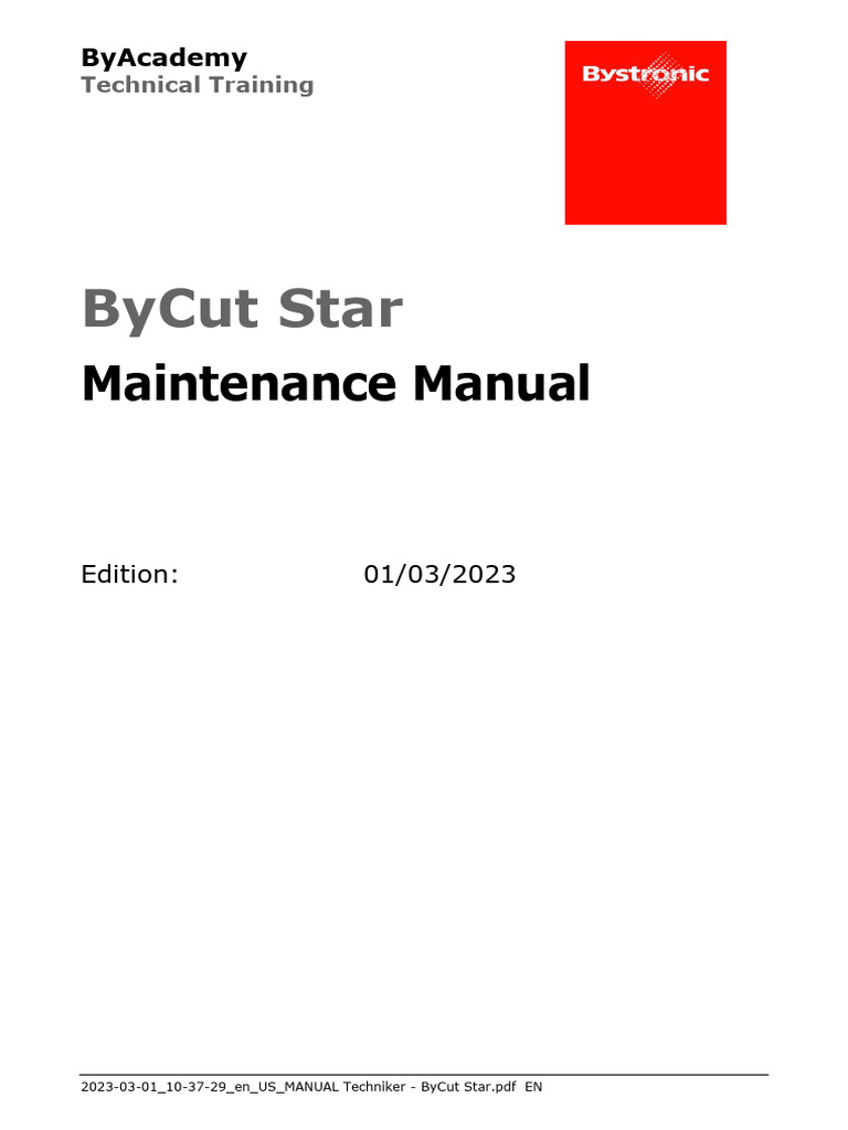 ByCut Star Maintenance Instruction en | PDF