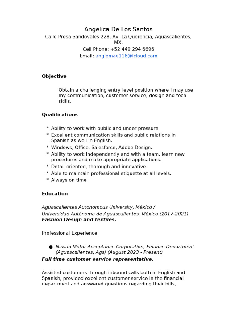 RESUME Angie SUGERENCIAS | PDF