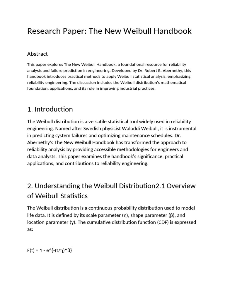 weibull papers | PDF | Reliability Engineering | Statistics