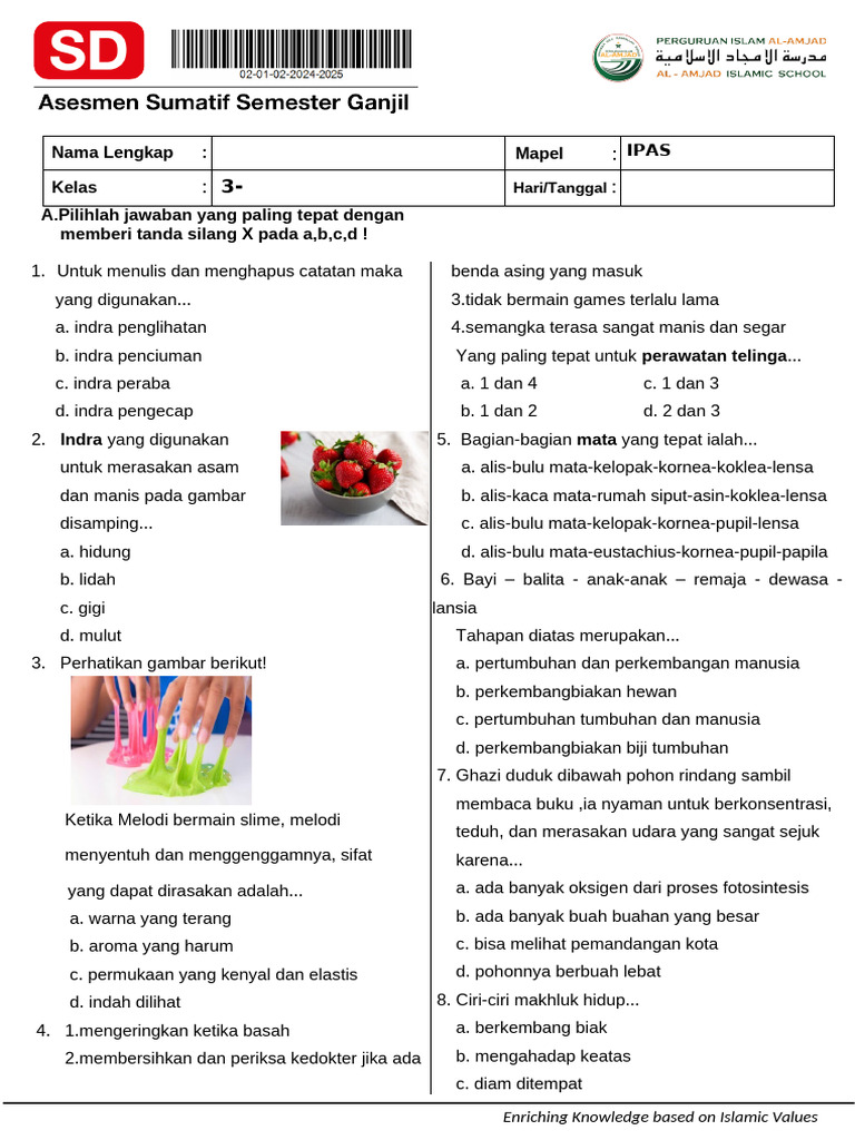 Uas Ipas Kelas 3 Semester 1 | PDF