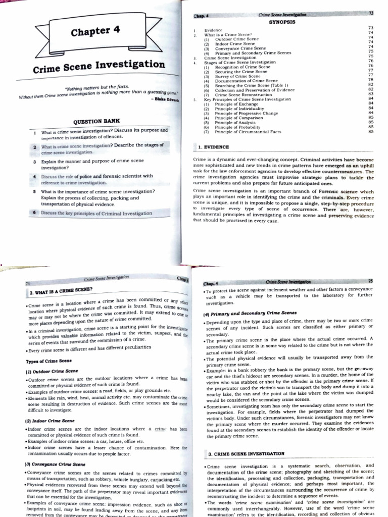 Forensic Sec A Crime Scene Investigation | PDF | Crime Scene | Forensic ...