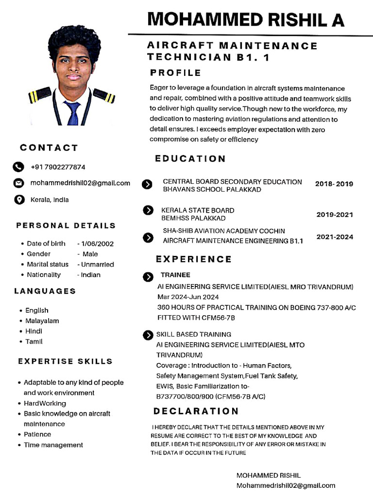 MOHAMMED RISHIL A RESUME | PDF