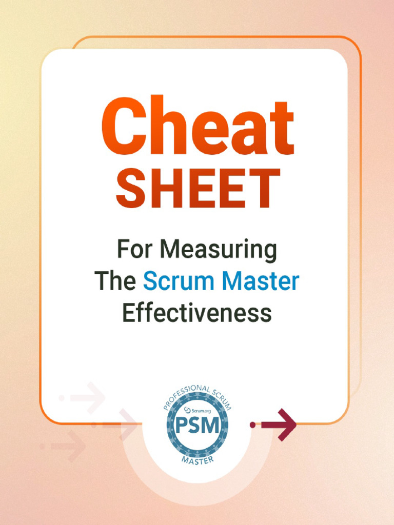 Cheat Sheet for Measuring the Scrum Master | PDF