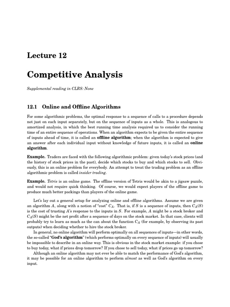 MIT6 046JS12 Lec12 | PDF | Algorithms | Stocks