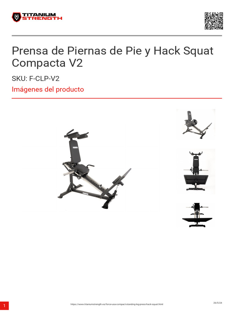 Prensa de Piernas de Pie y Hack Squat Compacta V2 | PDF