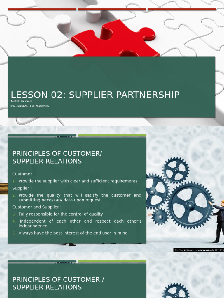 LESSON 02 SUPPLIER PARTNERSHIP | PDF | Specification (Technical ...