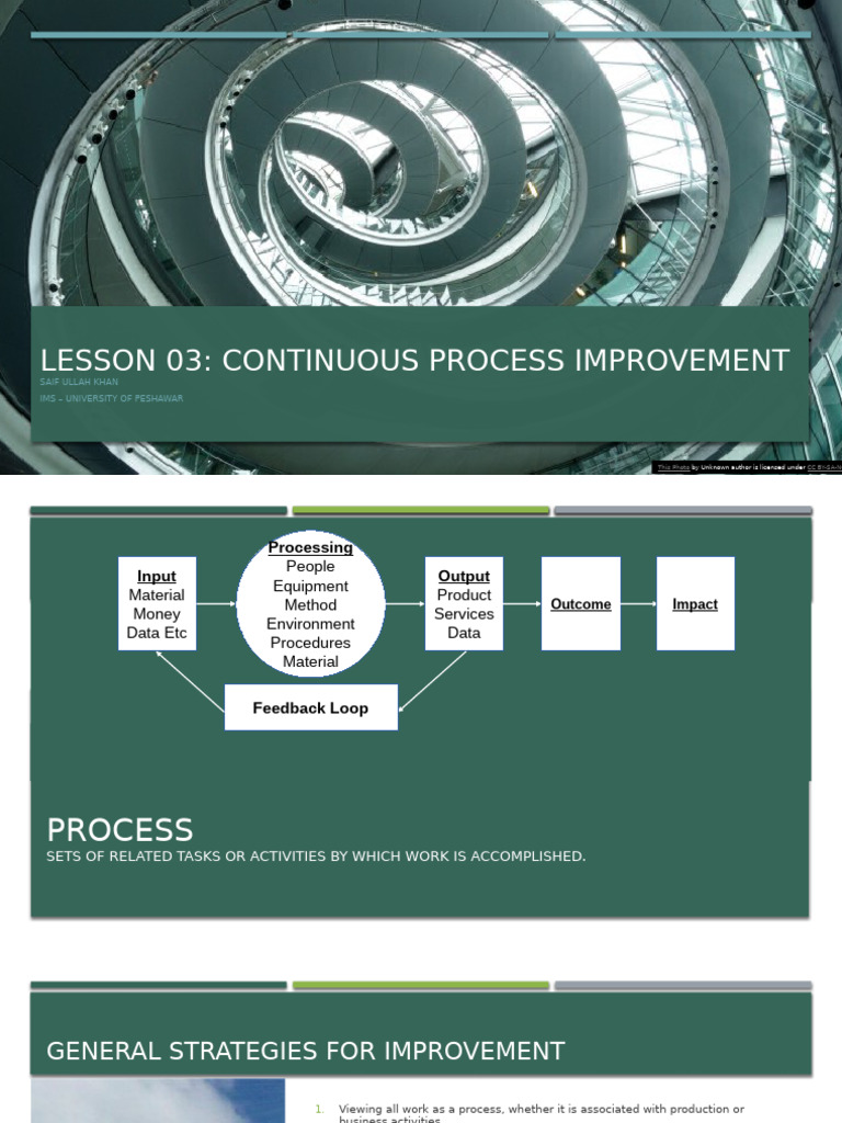 LESSON 03 CONTINUOUS PROCESS IMPROVEMENT | PDF | Quality Management ...