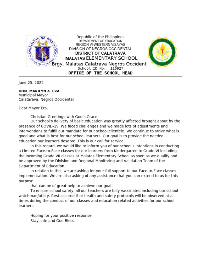 Request for Face-to-Face Classes Approval | PDF