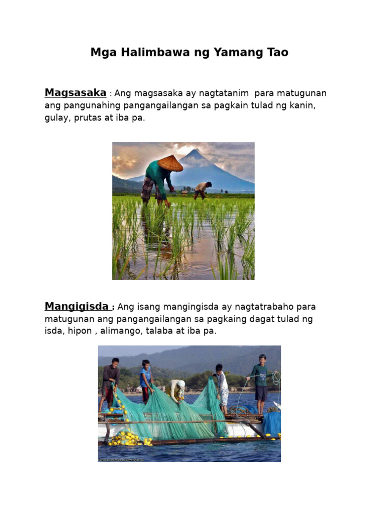 Mga Halimbawa NG Yamang Tao | PDF