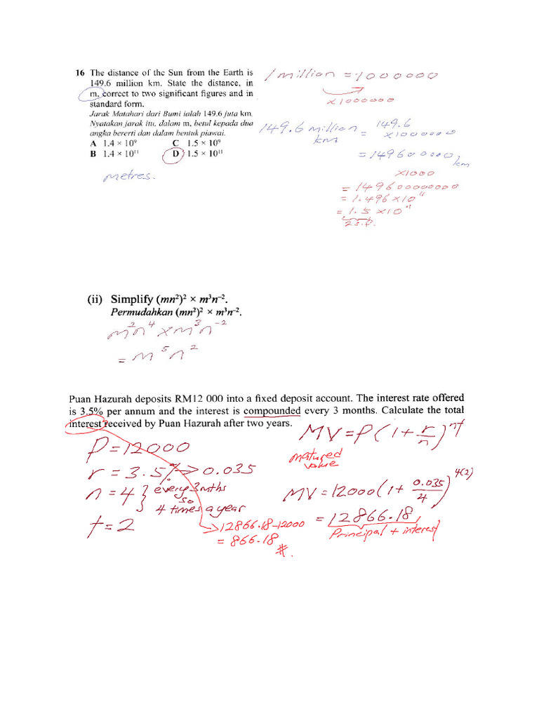 Fr3 Maths Ch3 Revision 24.5.8 - Ch1-3 | PDF