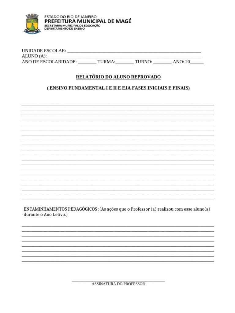 Relatório de Aluno Reprovados- Ensino Fundamental e Eja | PDF | Ensino | Aprendizado