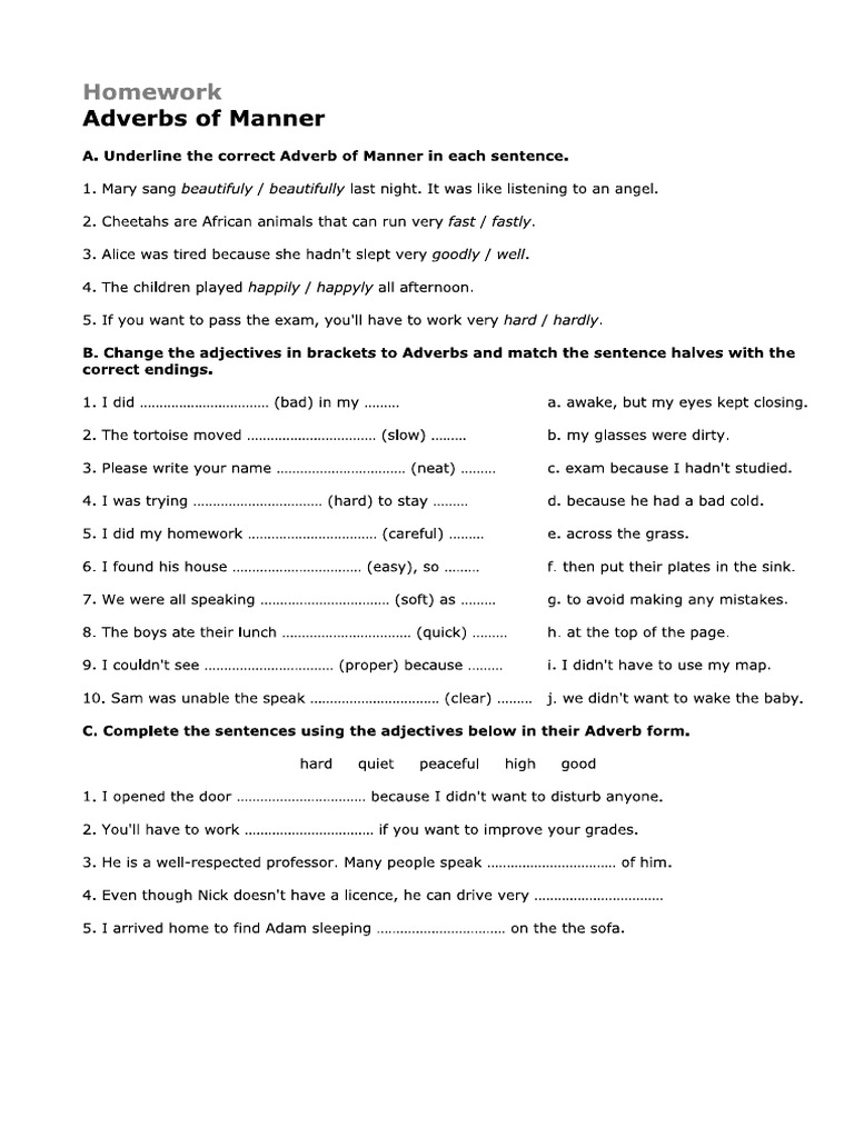 Adverbs-Manner 1 | PDF