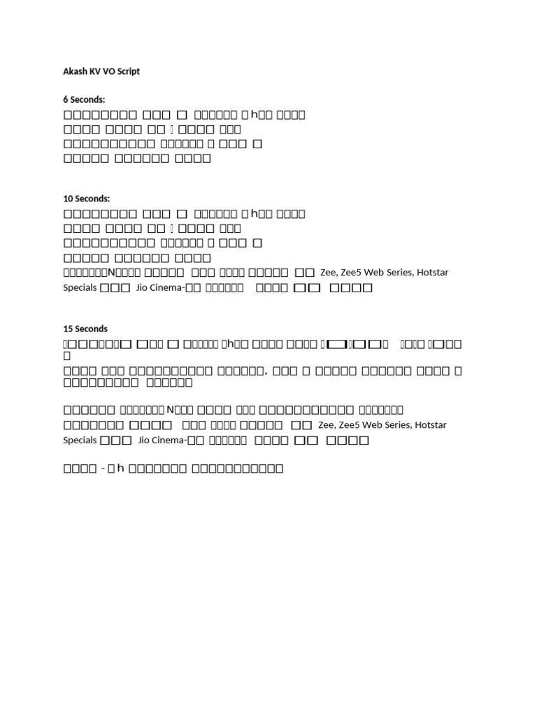 Akash KV VO Script Revised | PDF