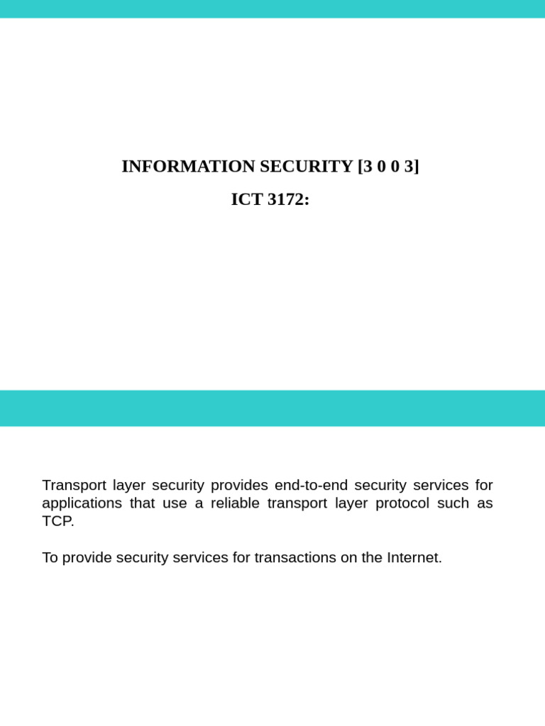 InformationSecurity TLS - SSL 2023 | PDF | Transport Layer Security | Encryption