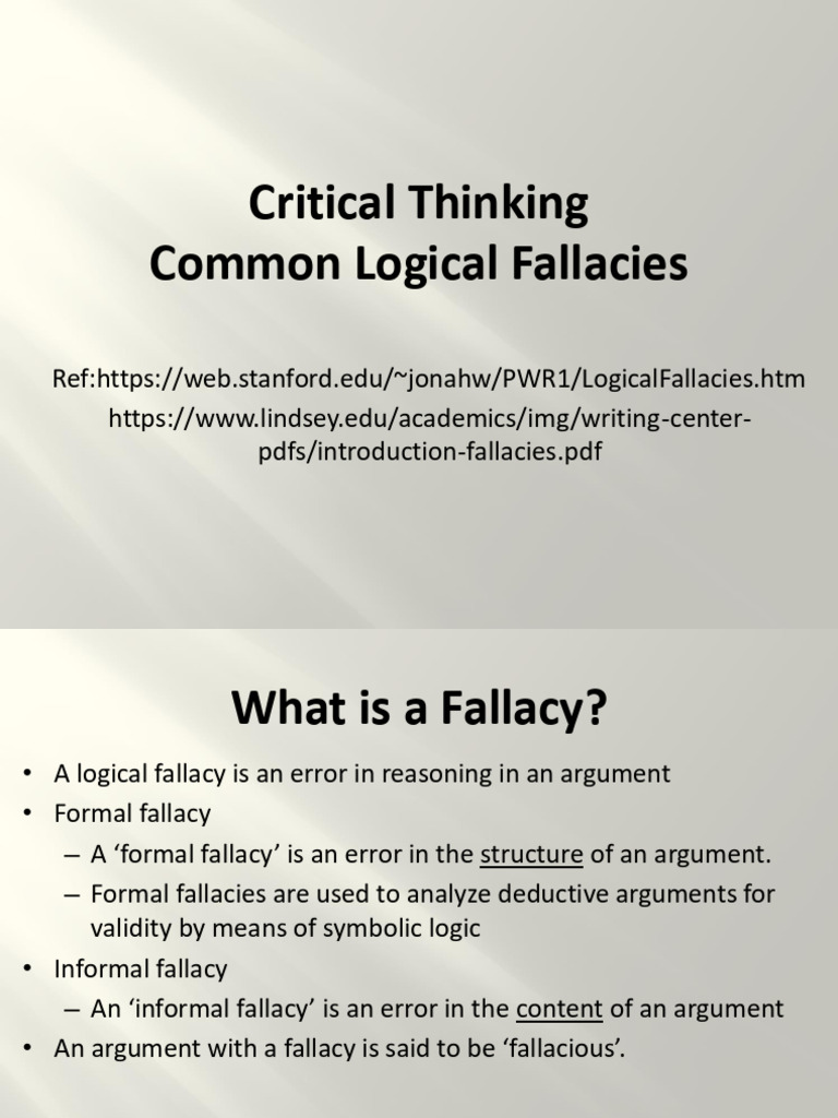 Critical Thinking Fallacies | PDF | Fallacy | Argument