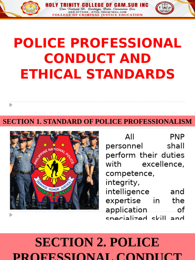 Police Professional Conduct Standards | PDF | Police | Disciplines