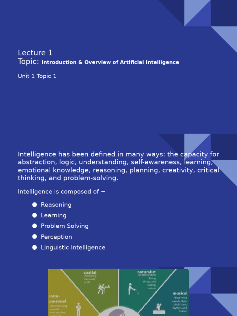 1.introduction Overview of Artificial Intelligence | PDF | Intelligence | Intelligence (AI ...