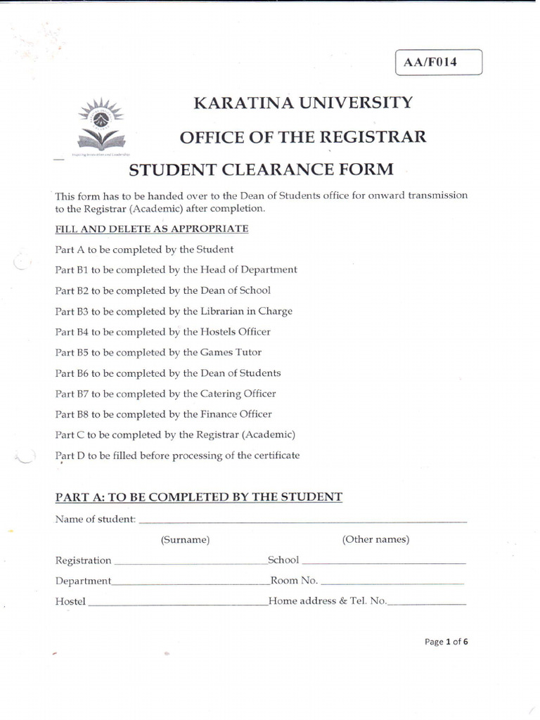 Students Clearance Form | PDF