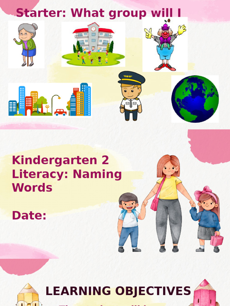 Understanding Naming Words in Kindergarten | PDF