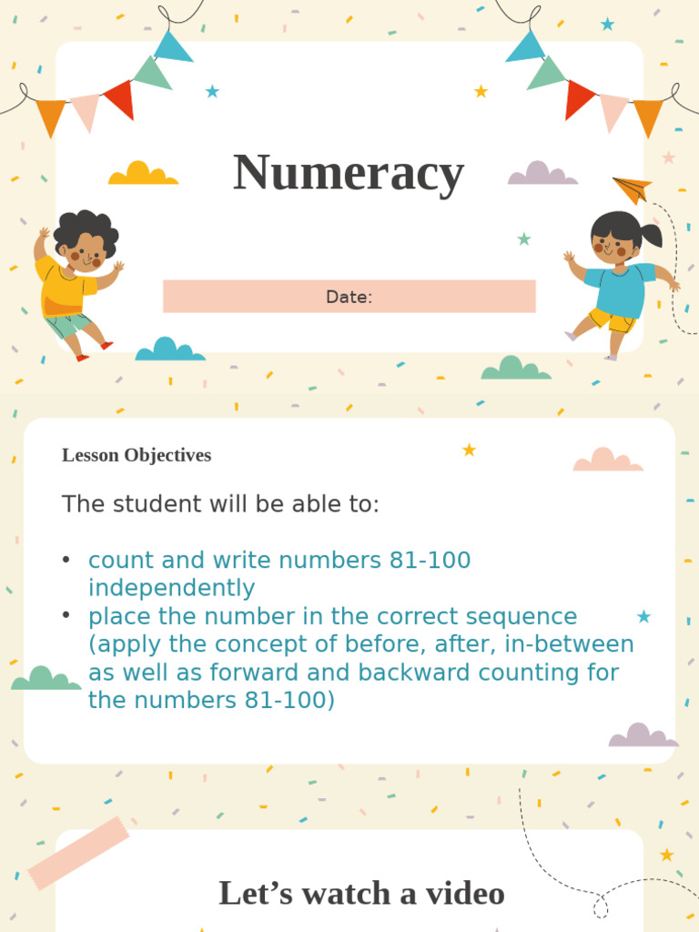 Counting Skills: Numbers 81-100 | PDF