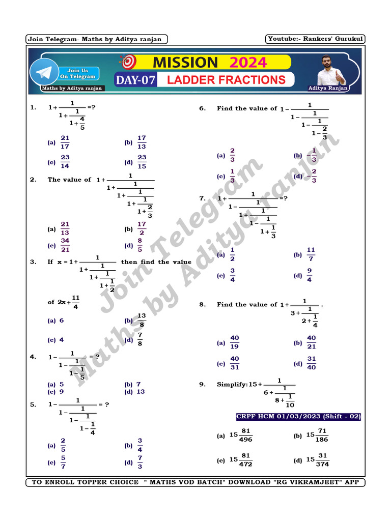 DAY 07 LADDER QUESTIONS (Mission 2024) - 241121 - 115458 | PDF