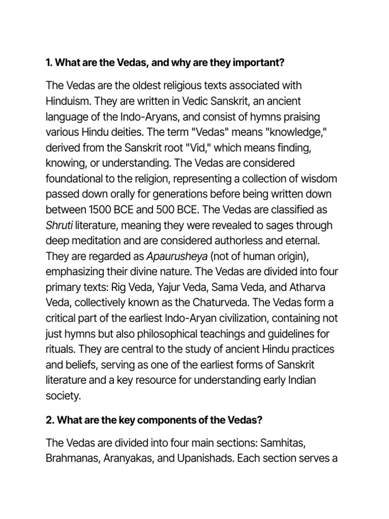 History Question Answers | PDF | Vedas | Indian Religious Texts