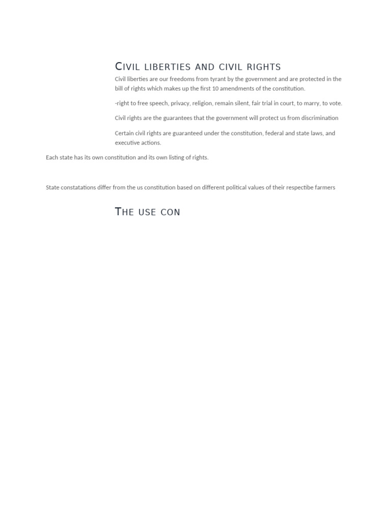 Civil Liberties and Civil Rights | PDF