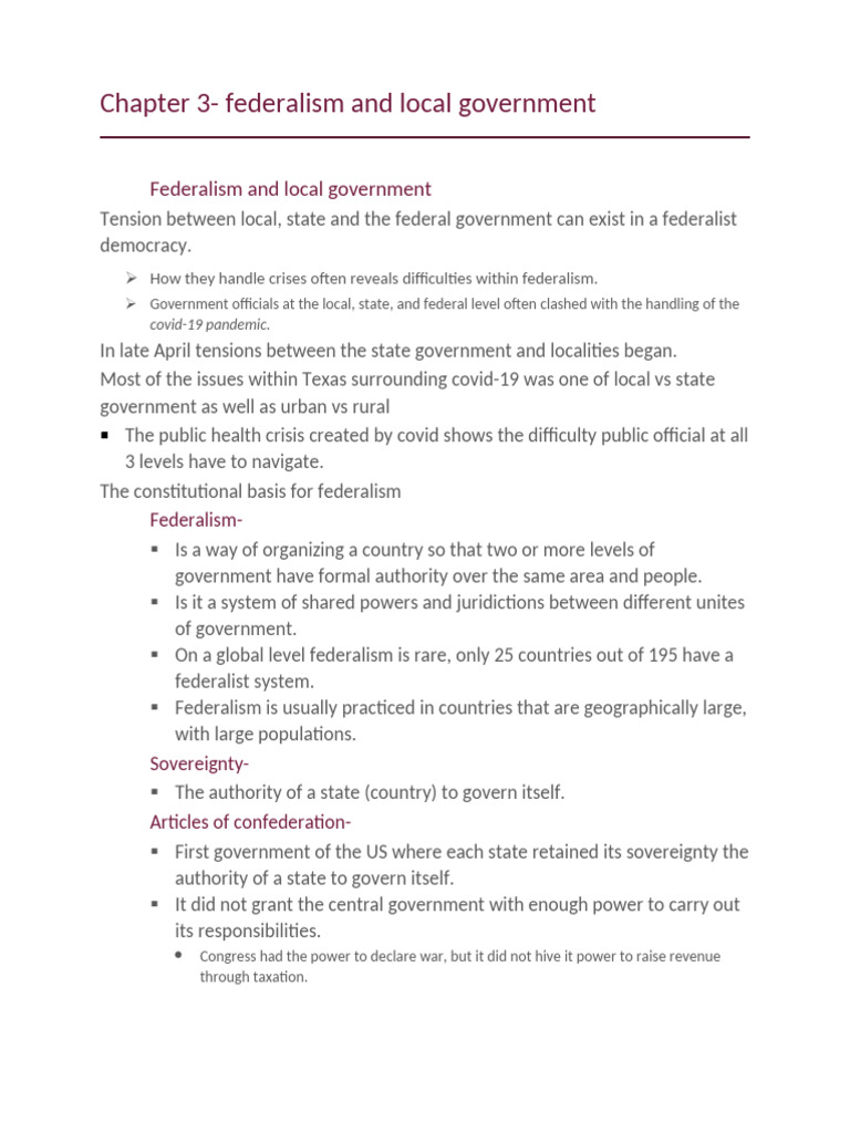 Chapter 3 Notes | PDF | Federal Government Of The United States ...