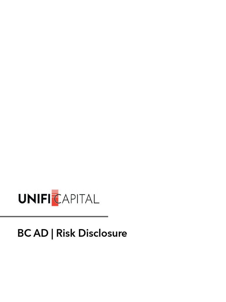 BCAD RiskDisclosure Oct'24 | PDF | Financial Economics | Private Sector