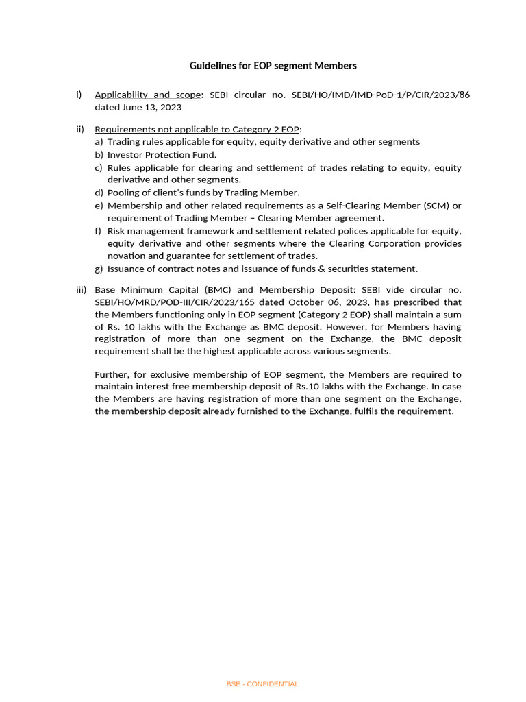 Guidelines For EOP Segment Members | PDF