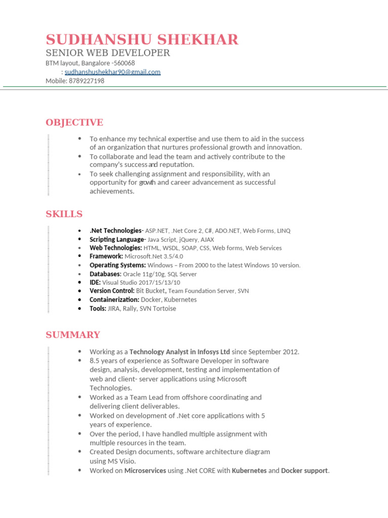 Resume_Sudhanshu copy | PDF | Ajax (Programming) | Web Service