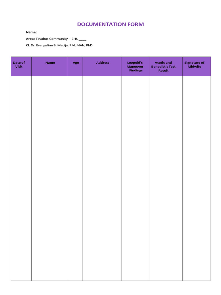 GROUP 4 Documentation Form | PDF